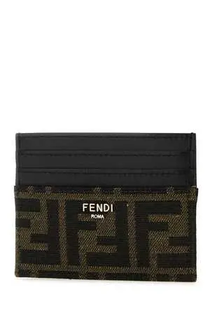 Fendi Embroidered Jacquard Card Holder - Multicolor