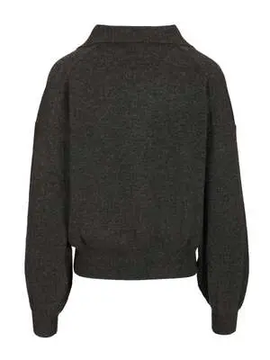 LISA YANG Katriel Cashmere Polo Sweater - Gray