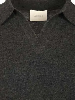 LISA YANG Katriel Cashmere Polo Sweater - Gray