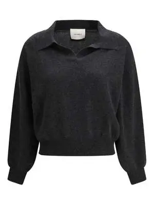 LISA YANG Katriel Cashmere Polo Sweater - Gray