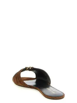 Saint Laurent Babylone Suede Mules With Cassandre Logo