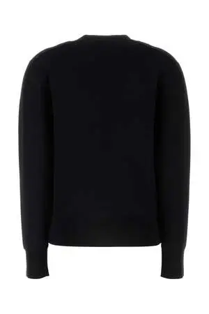 Burberry Stretch Wool Blend Crew Neck Sweater - Black