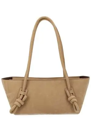 Hereu Fleca Leather Shoulder Bag With Knotted Detail - Cream