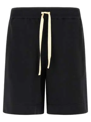 JIL SANDER Embroidered Logo Bermuda Shorts - Black
