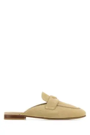 Prada Suede And Shearling Sandals - Brown