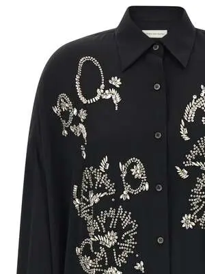 Dries Van Noten Oversized Striped Cupro Shirt