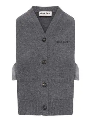Miu Miu Cashmere Cardigan Vest - Multicolor
