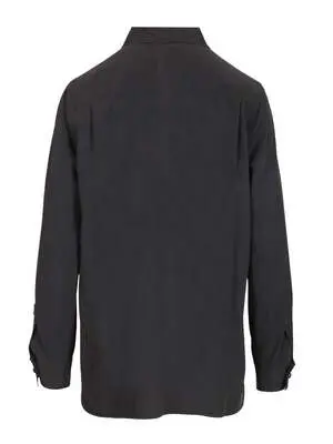 Max Mara Siamese Shirt In Washed Silk - Blue