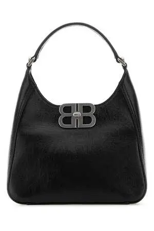 Balenciaga Bb Soft Leather Handbag - Black