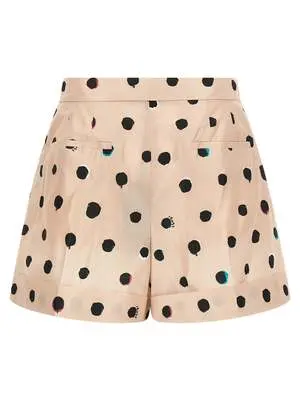 Fendi Falena Dots Printed Silk Shorts