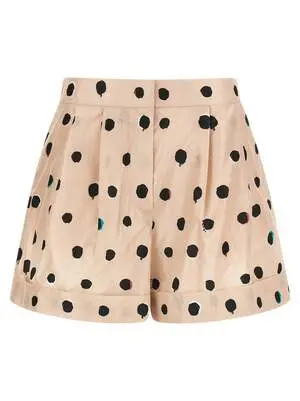 Fendi Falena Dots Printed Silk Shorts - Pink
