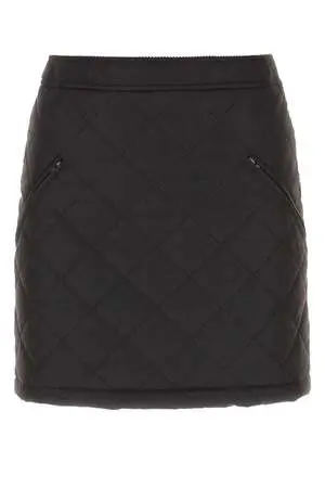 Burberry Quilted Cotton Mini Skirt - Brown