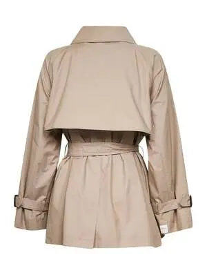 Max Mara Sand Short Double-breasted Trench Coat - Multicolor