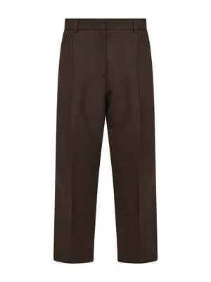 TOTEME Bark Stretch Wool Blend Straight Trousers - Multicolor