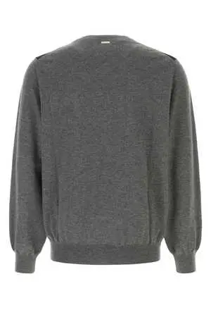 FERRAGAMO V-neck Argyle Pullover Sweater - Gray