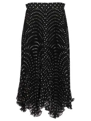 Valentino Garavani Silk Polka Dot Pleated Midi Skirt