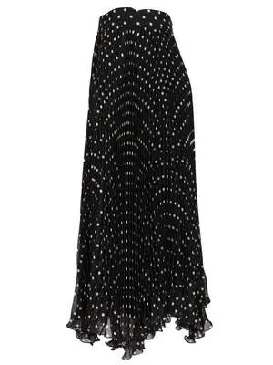 Valentino Garavani Silk Polka Dot Pleated Midi Skirt