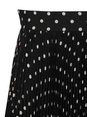 Valentino Garavani Silk Polka Dot Pleated Midi Skirt