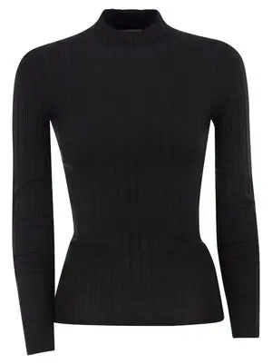 Brunello Cucinelli Lightweight Cashmere And Silk Broad Rib Sweater
