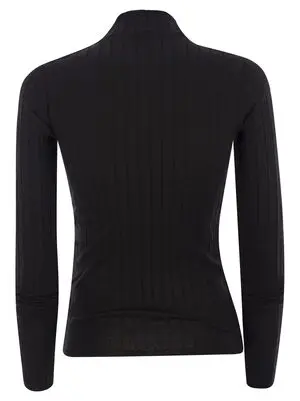 Brunello Cucinelli Lightweight Cashmere And Silk Broad Rib Sweater