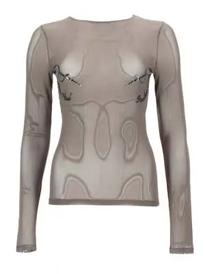 JEAN PAUL GAULTIER Mesh Long-sleeve Top - Multicolor
