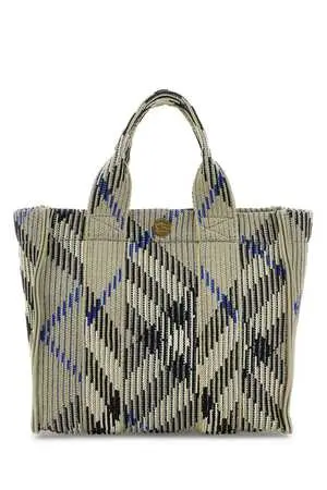 Burberry Embroidered Fabric Check Mini Handbag