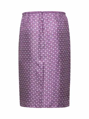 Gucci Violet Printed Silk Twill Midi Skirt - Multicolor
