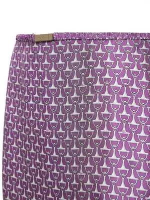 Gucci Violet Printed Silk Twill Midi Skirt - Multicolor