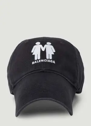Balenciaga Logo Baseball Cap - Black