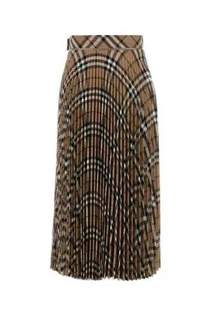 Burberry Pleated Plaid Skirt