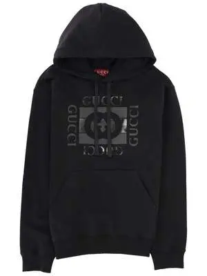 Gucci Logo Print Hoodie - Black