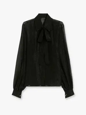 Max Mara Scafati Silk Shirt With Lurex Profiles - Multicolor