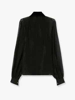 Max Mara Scafati Silk Shirt With Lurex Profiles - Multicolor