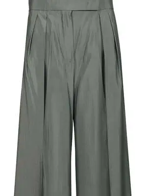 Max Mara Wide-leg Virgin Wool And Silk Poplin Trousers