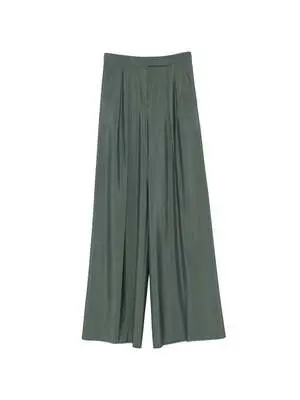 Max Mara Wide-leg Virgin Wool And Silk Poplin Trousers