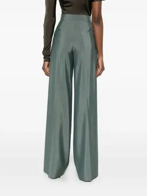 Max Mara Wide-leg Virgin Wool And Silk Poplin Trousers