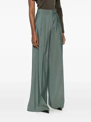 Max Mara Wide-leg Virgin Wool And Silk Poplin Trousers