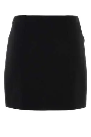 Versace Wool Mini Skirt With Embellished Pockets