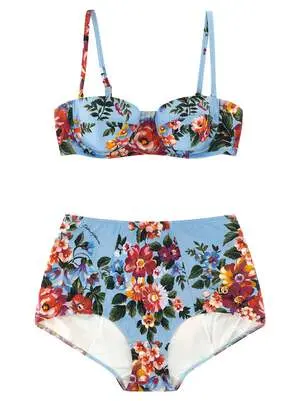 Dolce & Gabbana Re-edition 2000 Floral Print Bikini - Blue