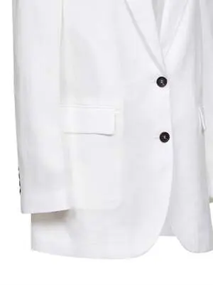 Brunello Cucinelli Cotton Canvas Jacket With Monili Embroidery