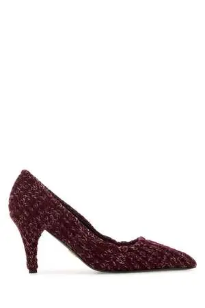 Prada Melange Fabric Pumps - Red