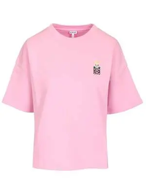 Loewe X Louis Wain Futurist Cat Embroidered Cotton Blend T-shirt