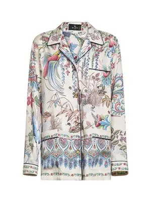 Etro Flora And Fauna-print Twill Shirt - Multicolor