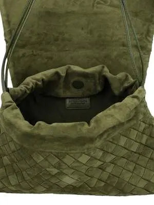 Bottega Veneta Suede Intrecciato Dustbag Bag - Green