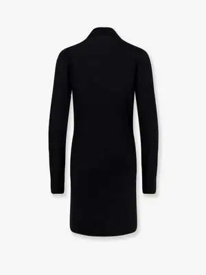TOTEME Wool And Silk Ribbed Turtleneck Dress - Black