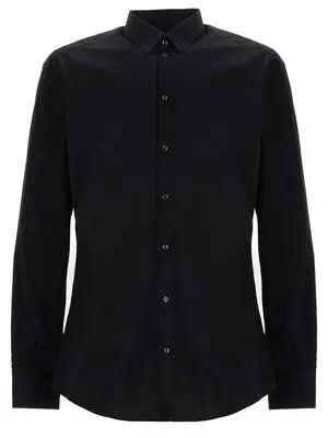 Dolce & Gabbana Camicia Gold Fit In Cotone - Black