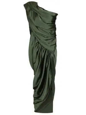 VIVIENNE WESTWOOD Asymmetrical Draped Dress - Green