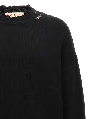 Marni Destroyed Effect Crew Neck Sweater
