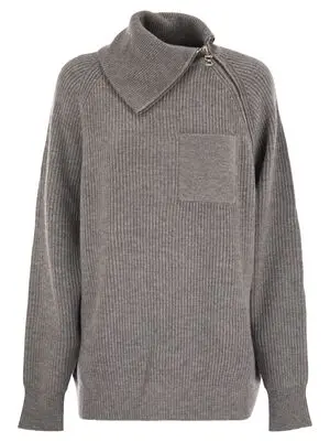 SPORTMAX SPORTMAX Salpa Cashmere-Blend Sweater With Zip