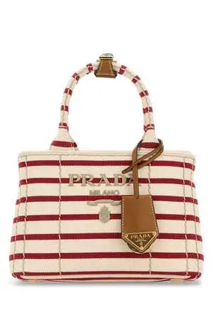 Prada Embroidered Canvas Mini Handbag - Multicolor